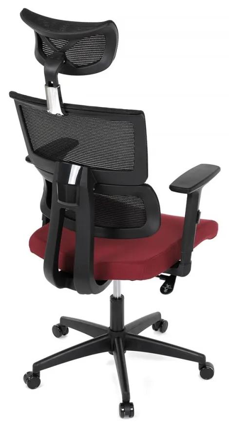 Kancelářská otočná židle VILD — látka, černá / červená