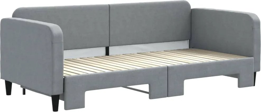 Válenda s přistýlkou světle šedá 90 x 200 cm textil 3196816