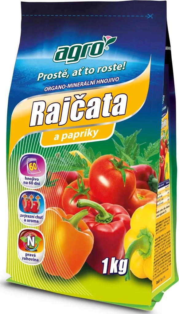 AGRO Organo-minerální hnojivo pro rajčata a papriky 1 kg