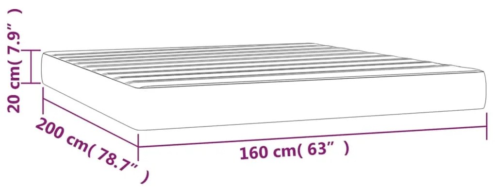 Taštičková matrace krémová 160 x 200 x 20 cm umělá kůže