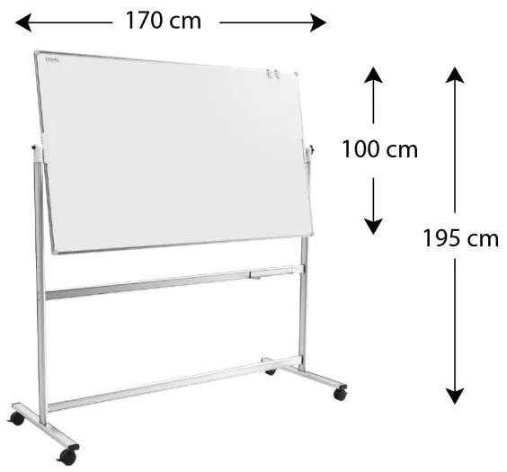 Mobilní tabule 170 x 100 cm ALLboards CERAMIC TOS1710P3