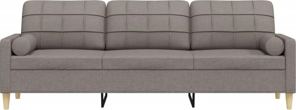 3místná pohovka s polštáři taupe 210 cm textil 3278208