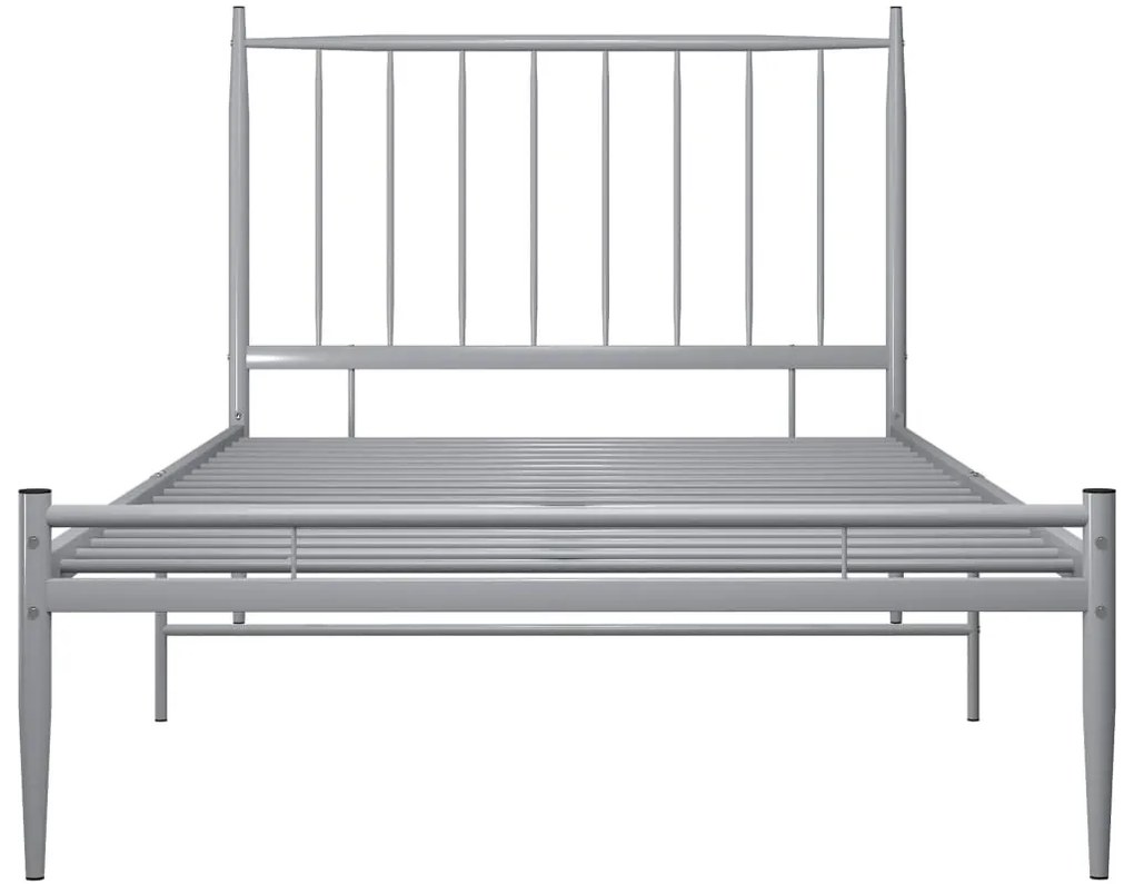 Rám postele šedý kov 100 x 200 cm,  325014