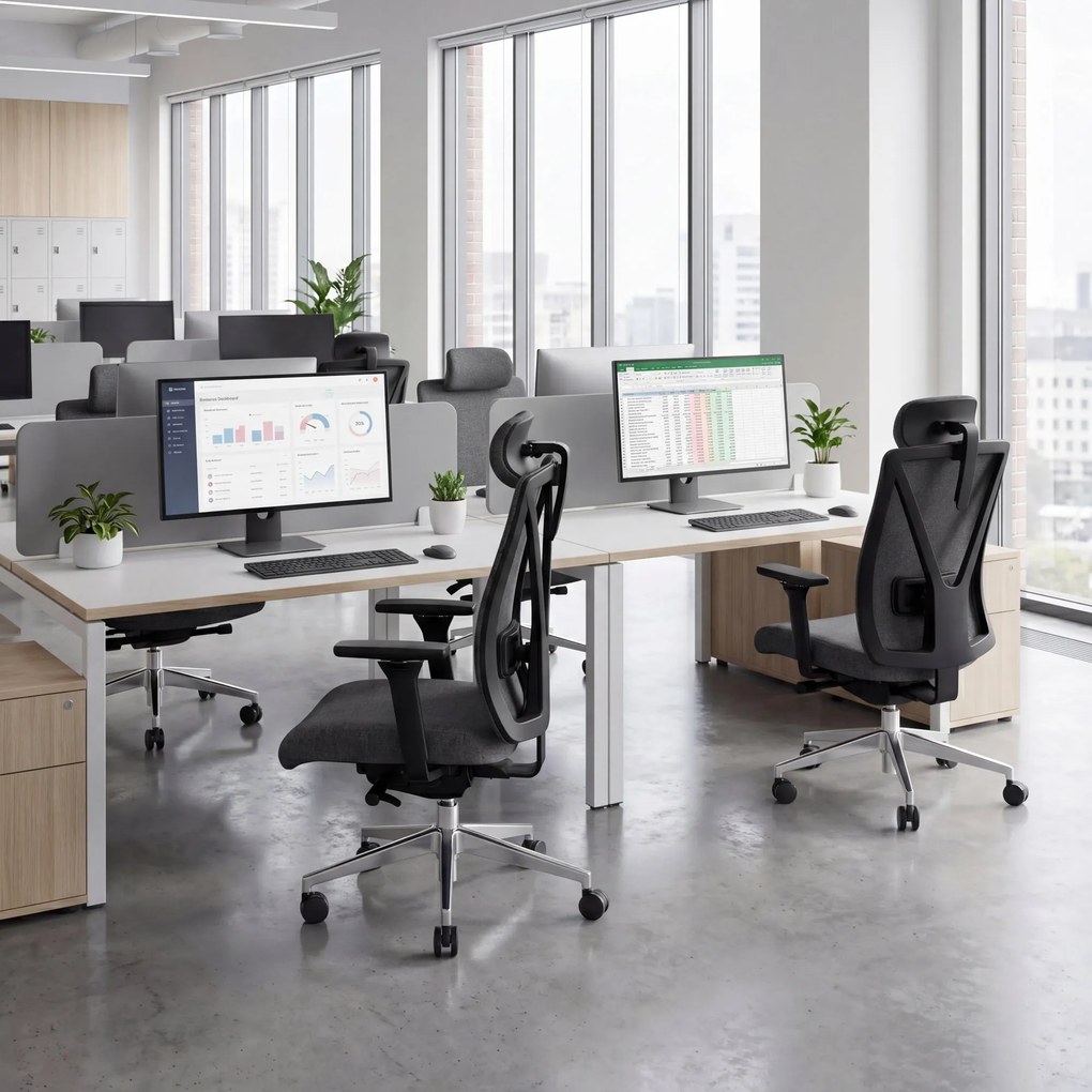 Ergonomická otočná kancelářská židle, tmavě šedá: VECTOR