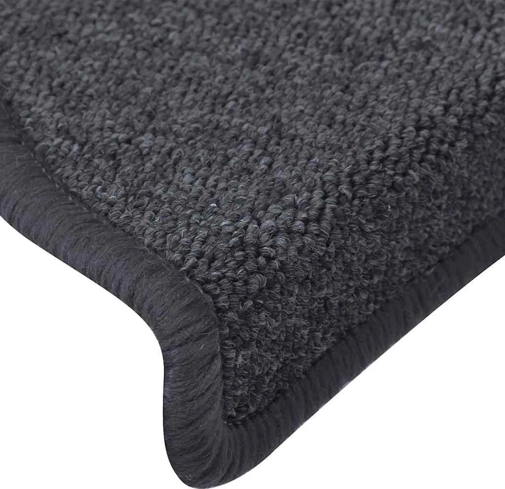 Schodové rohože 15 ks 65 x 24 x 4 cm tmavě šedé a modré, půlkulaté, velké 322365