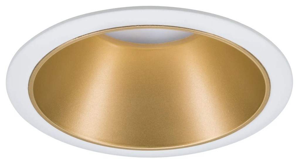 Paulmann 93405 Cole Coin, bodovka v bílo-zlaté úpravě, 1x6W LED 2700K tříkrokové stmívání, prům. 8,8cm, IP44