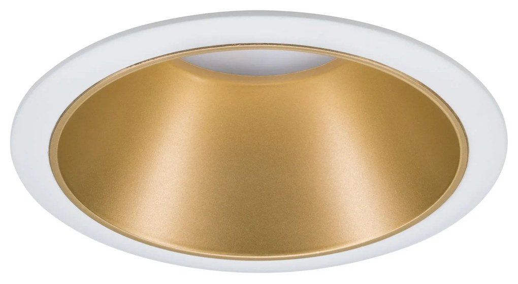 Paulmann 93405 LED Cole, bodovka v bílo-zlaté úpravě, 1x6,5W LED 2700K tříkrokové stmívání, prům. 8,8cm, IP44