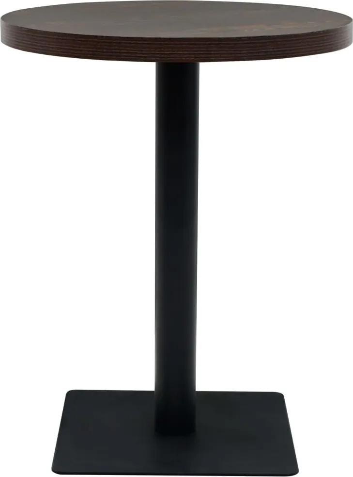 vidaXL Bistro stůl MDF a ocel kulatý 60 x 75 cm [245609] Barva: dub