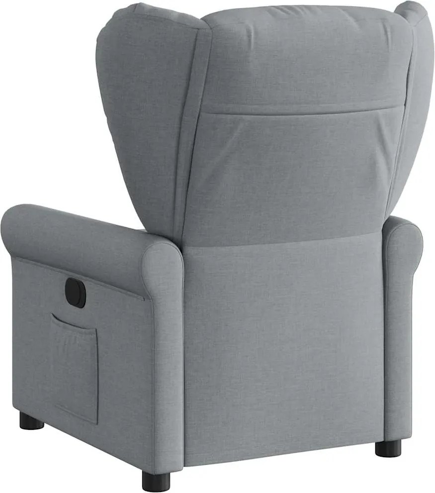 Elektrické polohovací křeslo světle šedé textil 3303354