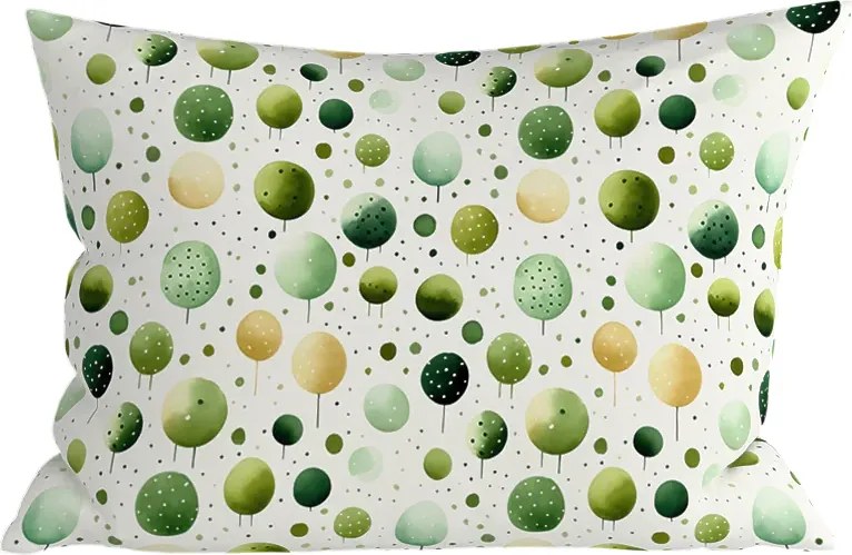 Sada povlečení z polybavlny GREEN TREES POLY zelené + povlak na polštář 50 x 70 cm ZDARMA
