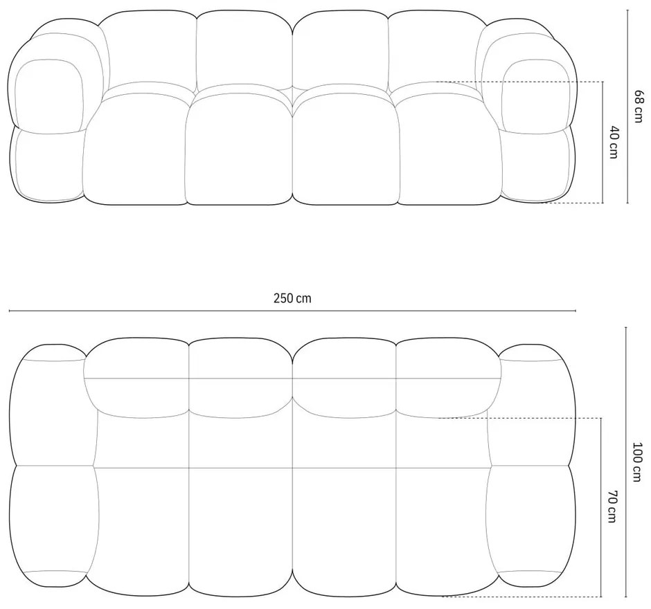 Světle modrá pohovka 250 cm Loretto – Cosmopolitan Design