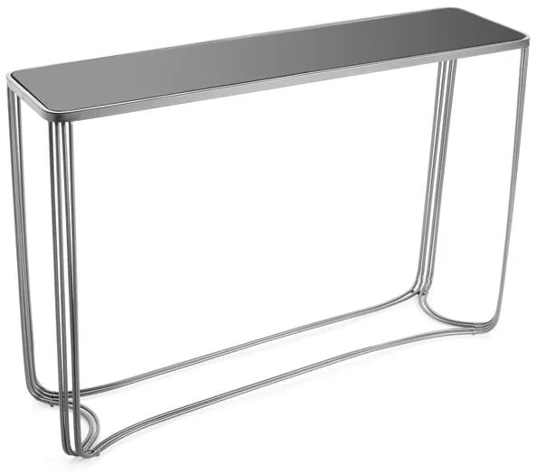 Konzolový stůl ve stříbrné barvě z tvrzeného skla Versa Aux