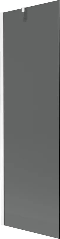 Mexen Next, vanová zástěna 1-křídlová 60 x 150 cm, fixní křídlo, 6 mm šedé sklo, bílý profil, 895-060-000-00-40-20