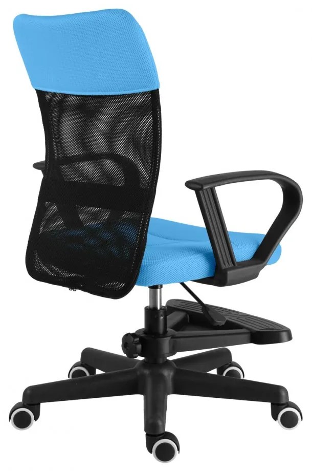 Dětská židle Neoseat MONKEY s podnoží — látka, černá / světle modrá