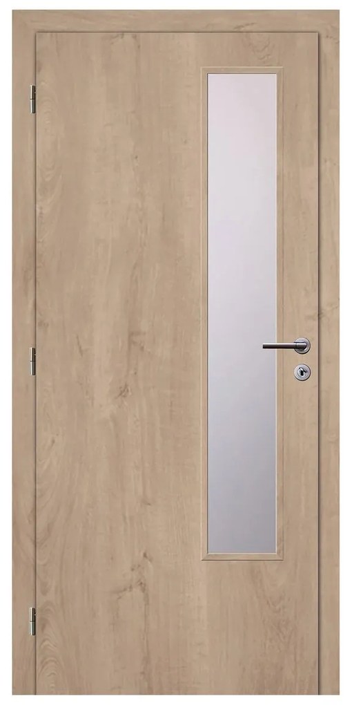 Solodoor Interiérové dveře L2 sklo, 80 L, 850 × 1985 mm, fólie, levé, dub Western, prosklené