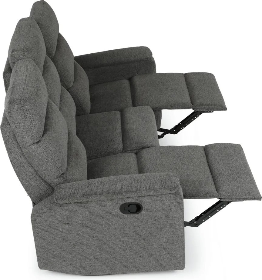 Sedací souprava, polohovací, šedá, látka, ASD-C5980 GREY2