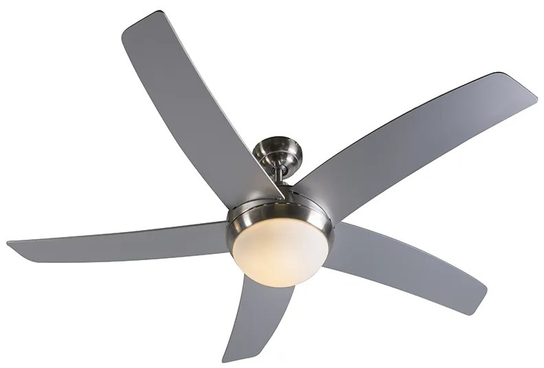 Stropní ventilátor ocelový s černým dřevěným potiskem 132 cm s dálkovým ovládáním - Cool