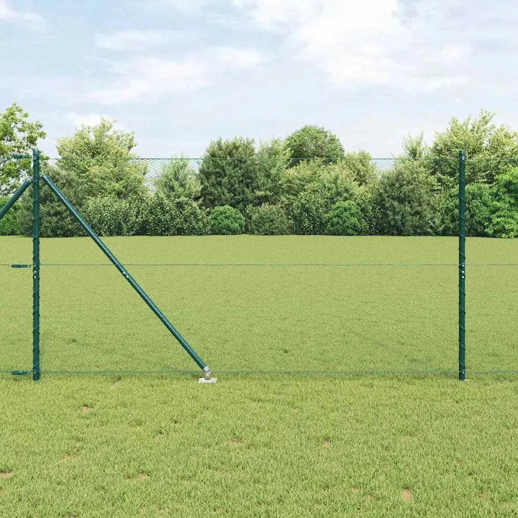 Hexagonální plot s podpěrou 10 x 1,4 m Ocel potažená PVC Zelená 3353066