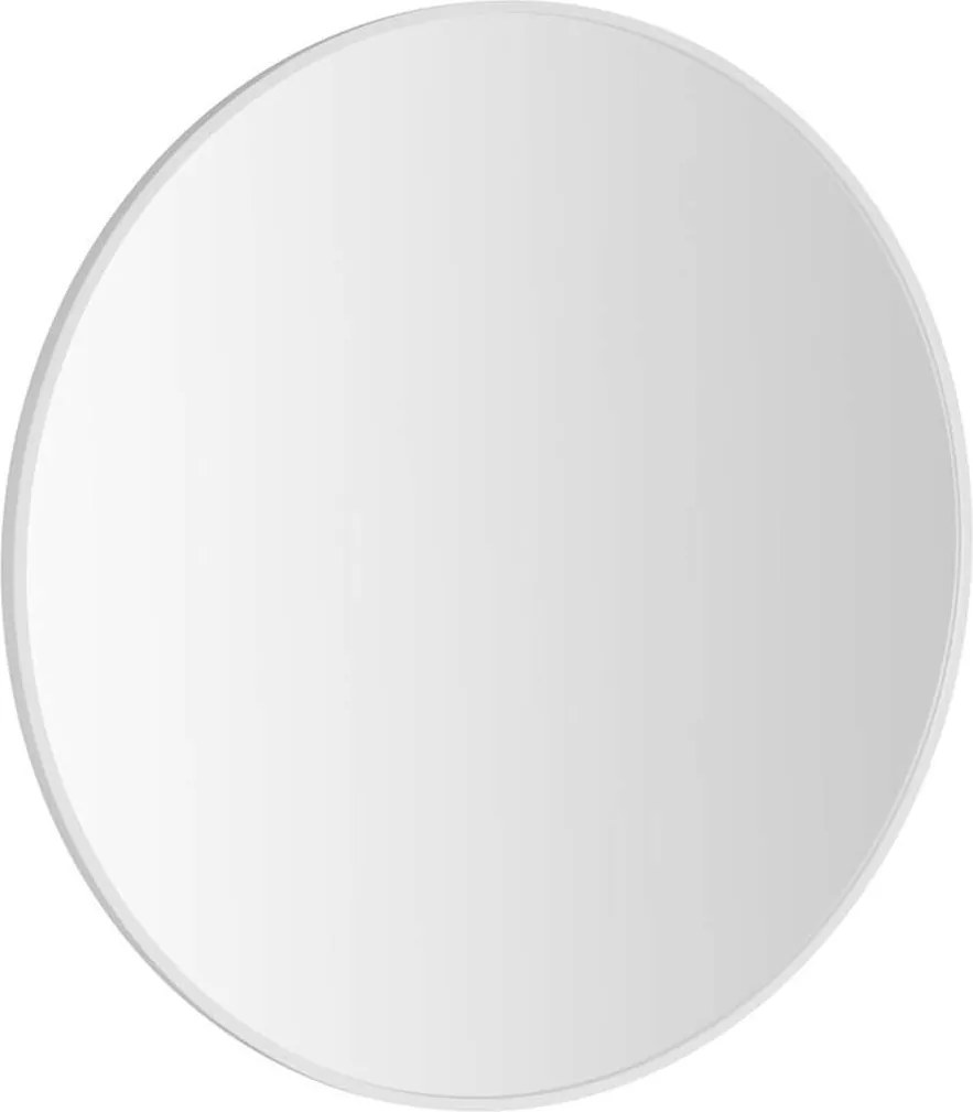 Sapho Notion - Zrcadlo Slim v rámu, průměr 60 cm, matná bílá NT600W