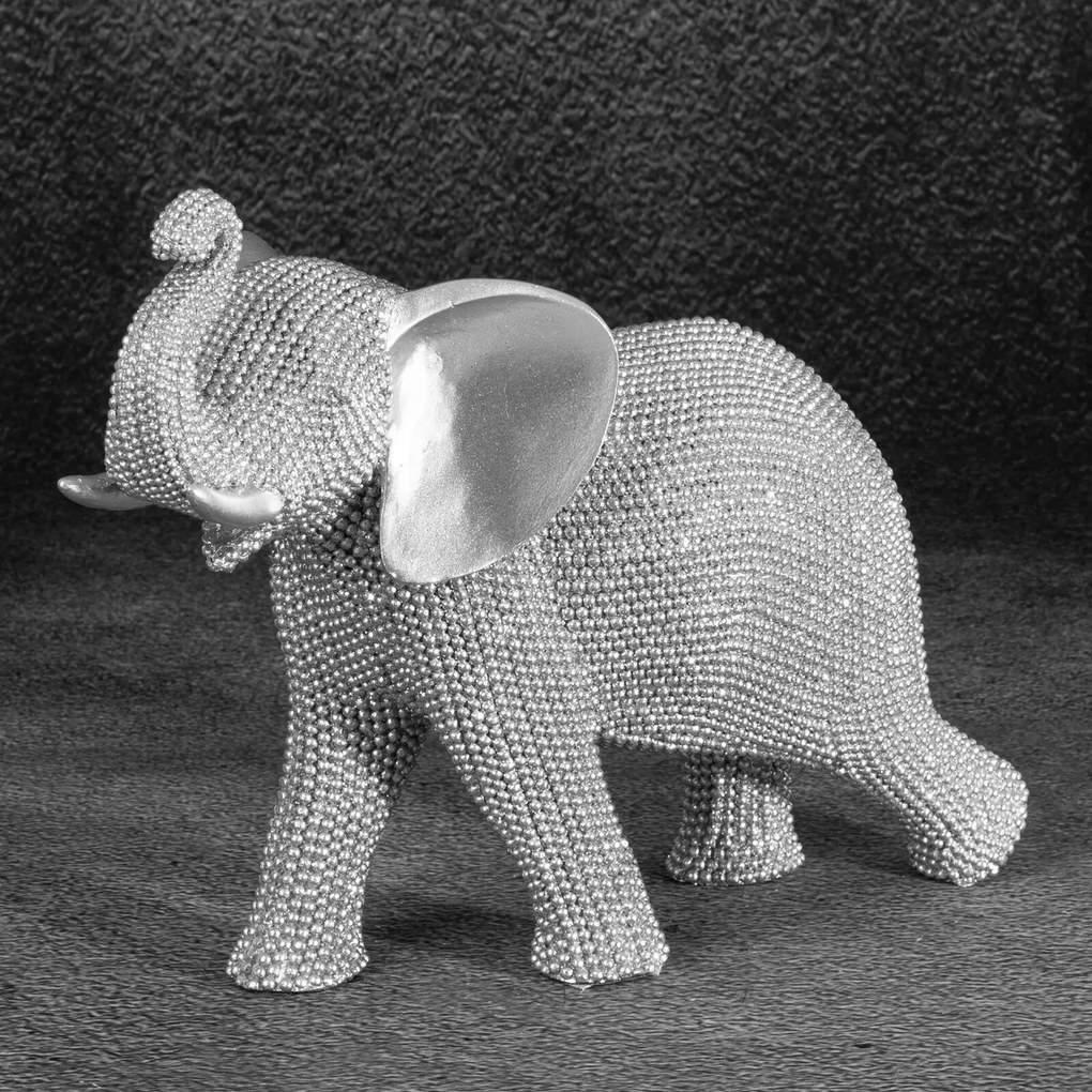 DEKORAČNÍ FIGURKA ELDO 24X12X19 CM STŘÍBRNÁ