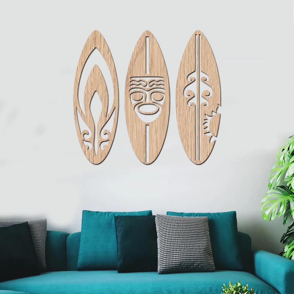 dřevo života Dřevěná dekorace  na zeď SURF Barevný vzor: Ořech, Rozměry (cm): 90x90