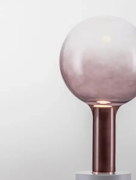 LED stmívatelná hnědo-zlato-bílá stolní lampa Nostos