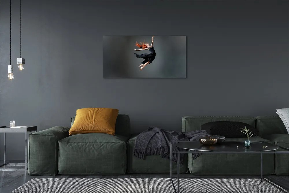 Obrazy na plátně Žena v černých šatech 125x50 cm