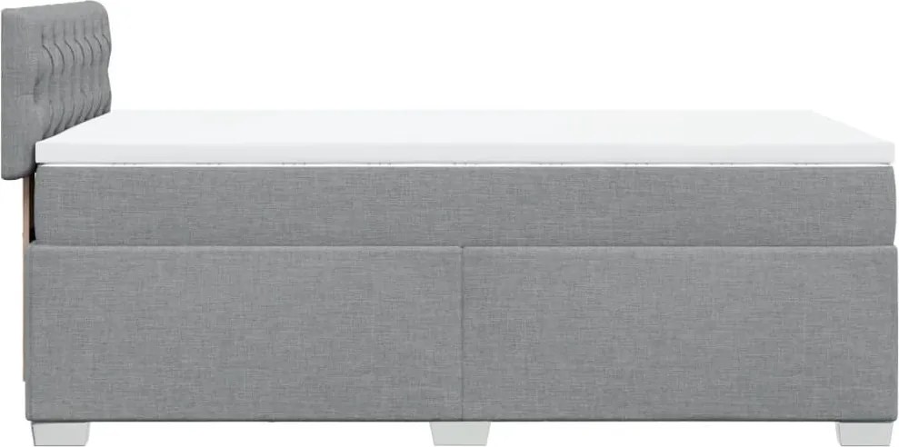 Box spring postel s matrací světle šedý 100 x 200 cm textil 3285806