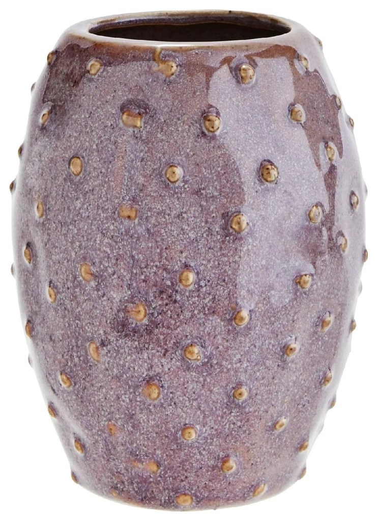 MADAM STOLTZ Kameninová vázička Aubergine, fialová barva, keramika