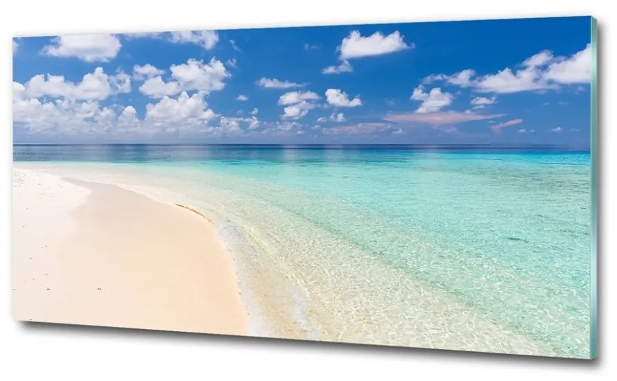 Wallmuralia Foto obraz sklo tvrzené Pláž na Maledivách 100x50