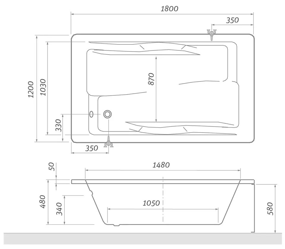 AMORE panel 1800 × 580 Univerzální Panel čelní /180 9720001