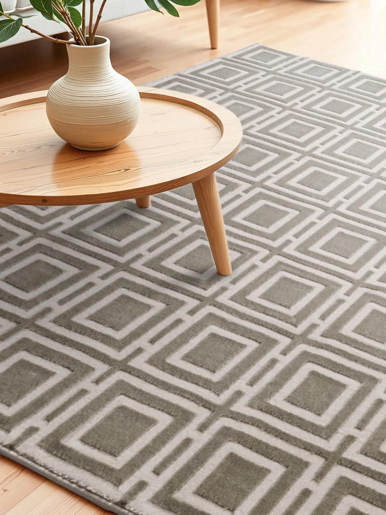 ELLE Decoration, Běhoun Perles 106190 Cream Grey z kolekce Elle, 80x240, šedá, ložnice