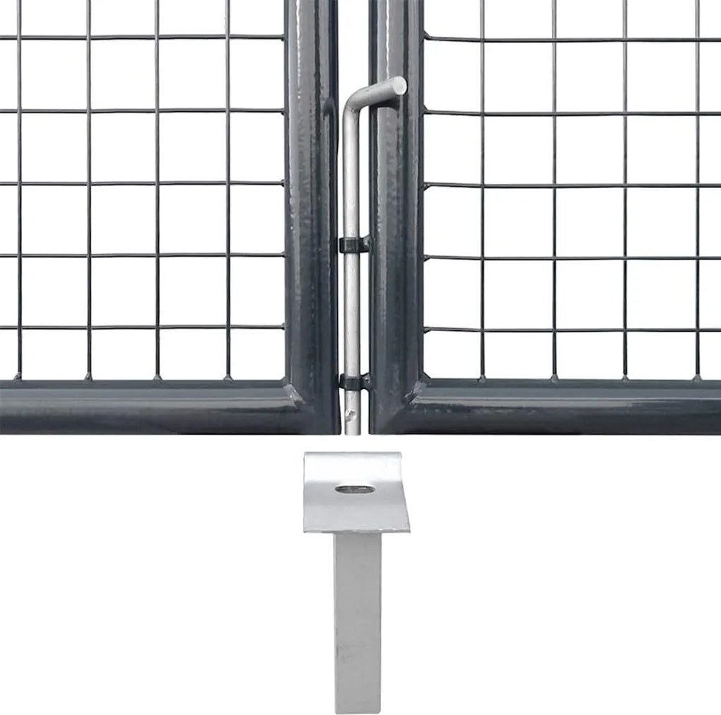 Pletivá zahradní branka antracitová 300 x 125 cm pozinkovaná ocel 154530