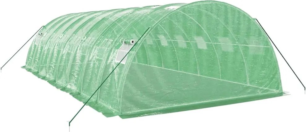 Skleník s ocelovým rámem zelený 32 m² 8 x 4 x 2 m 3188063