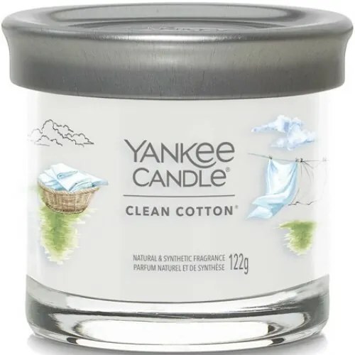 Yankee Candle vonná svíčka Signature Tumbler ve skle malá Clean Cotton, 122 g