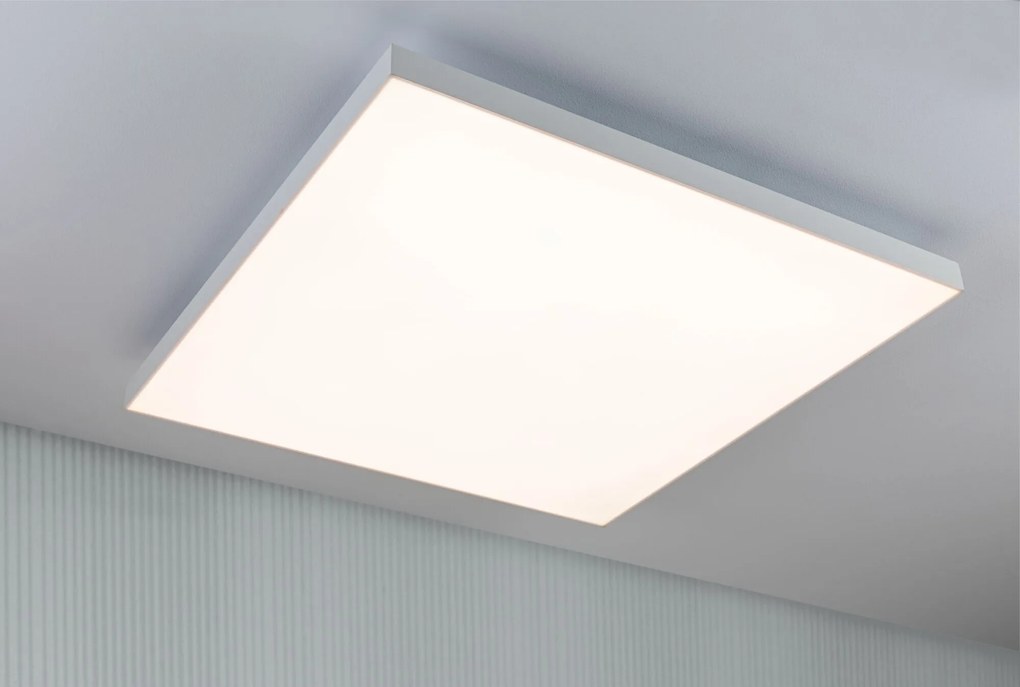 Paulmann 79906 Velora, bílý subtilní stropní LED panel Rainbow dynamic RGBW, 31W LED 3000-6500K, 59x59cm, dálkové ovládání