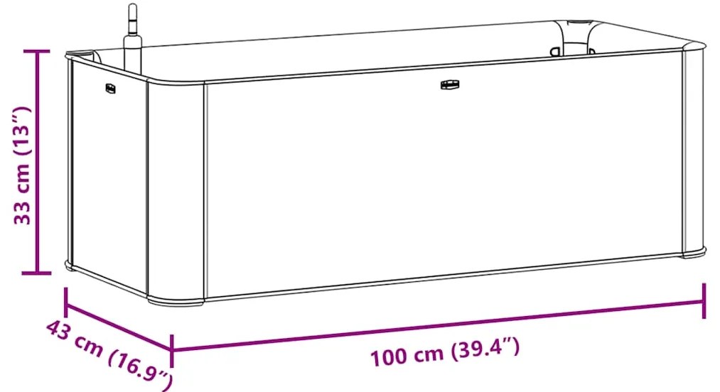 vidaXL Marketos Zahradní vyvýšený záhon se samozavlažováním mokka 100x43x33 cm