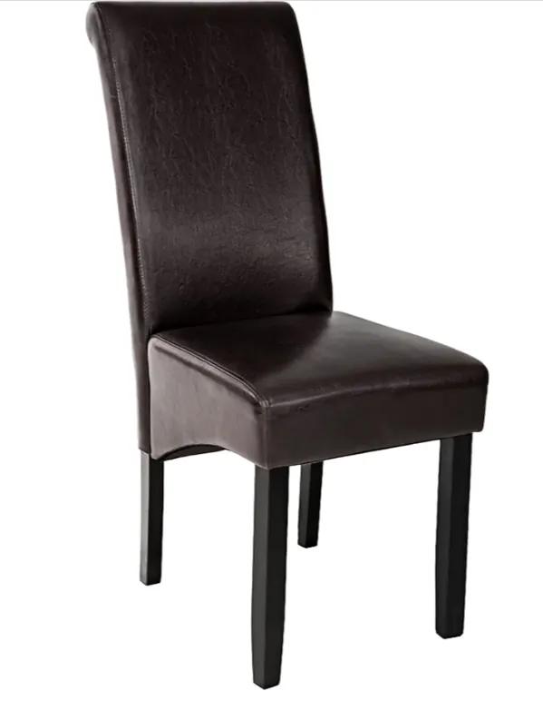 Tectake Set 2 jídelních židlí ergonomické, masivní dřevo cappuccino