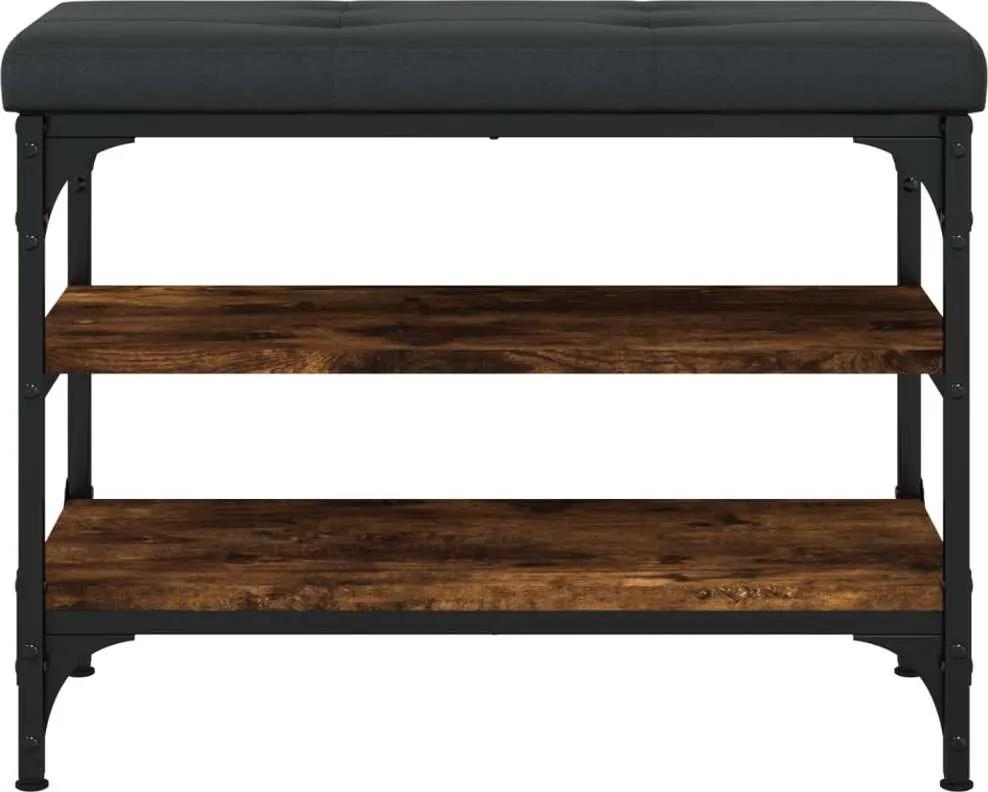 vidaXL Lavice s botníkem 62 x 32 x 47 cm kompozitní dřevo [835154] Barva: Černá