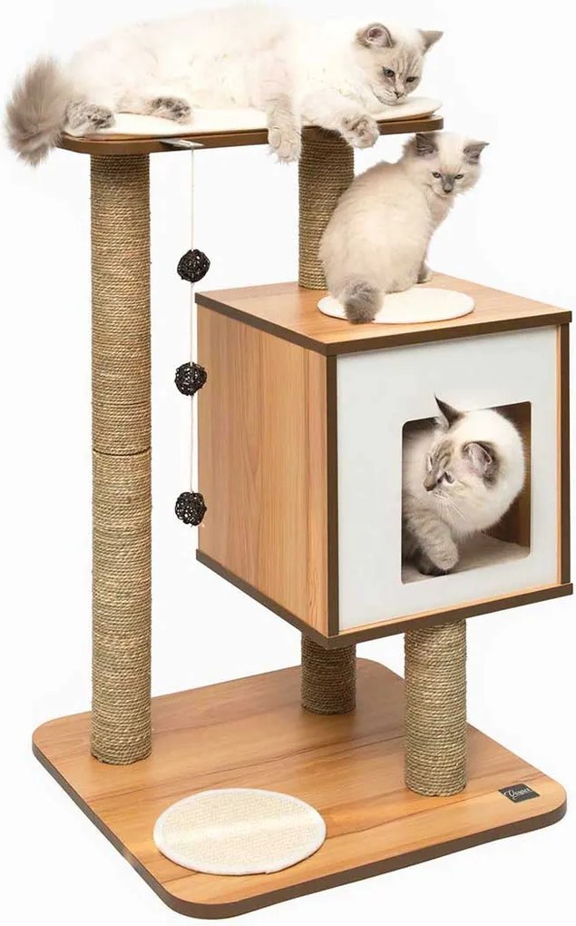 Škrabadlo pro kočky Vesper V-base hnědé 55,5x56x81,5cm