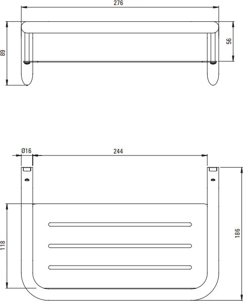 Deante Silia polička do sprchy, chrom