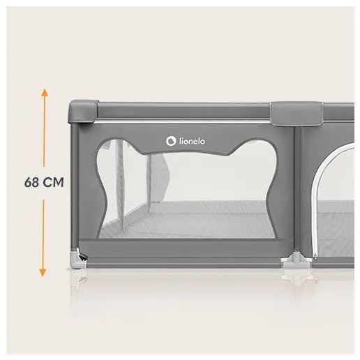 Lionelo - Hrací ohrádka WILLOW XL šedá