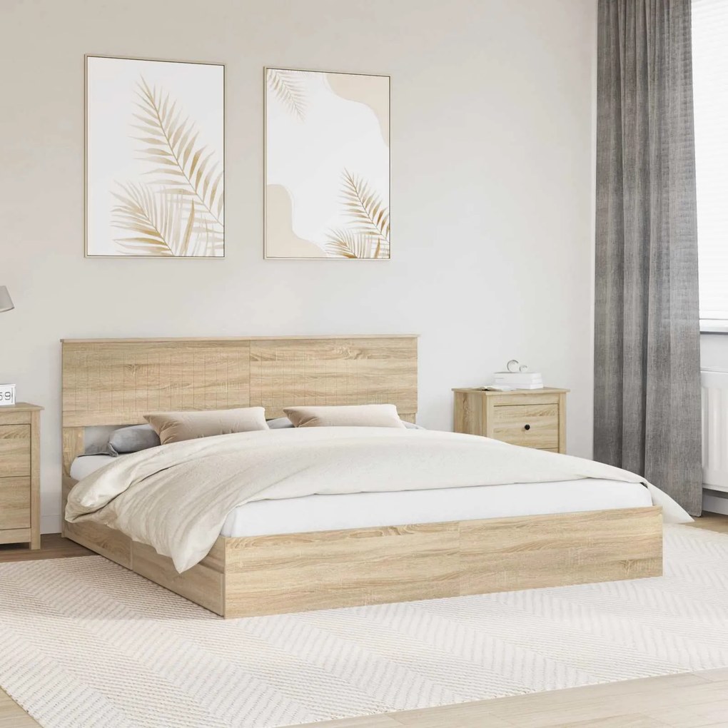 Postel s úložným prostorem se zásuvkou Sonoma dub 180 x 200 cm 3410772