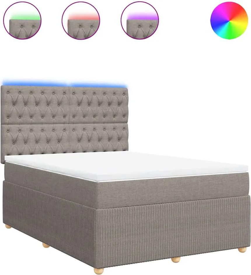 Box spring postel s matrací taupe 140x200 cm textil 3294390