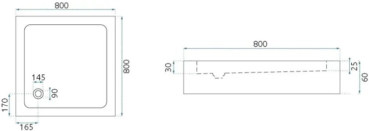 Akrylová sprchová vanička Rea Savoy Black - Rea