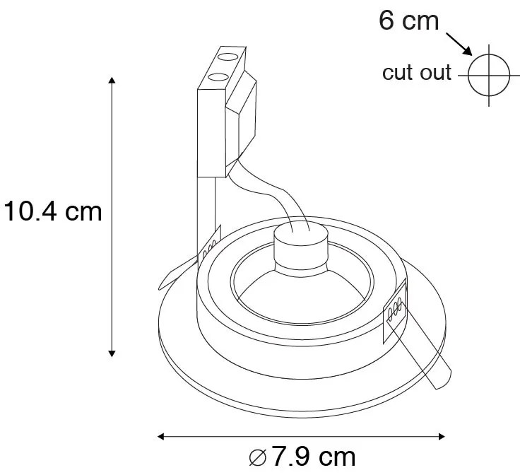 Sada 6 moderních zapuštěných bodových svítidel zlatá kulatá IP44 - Xena