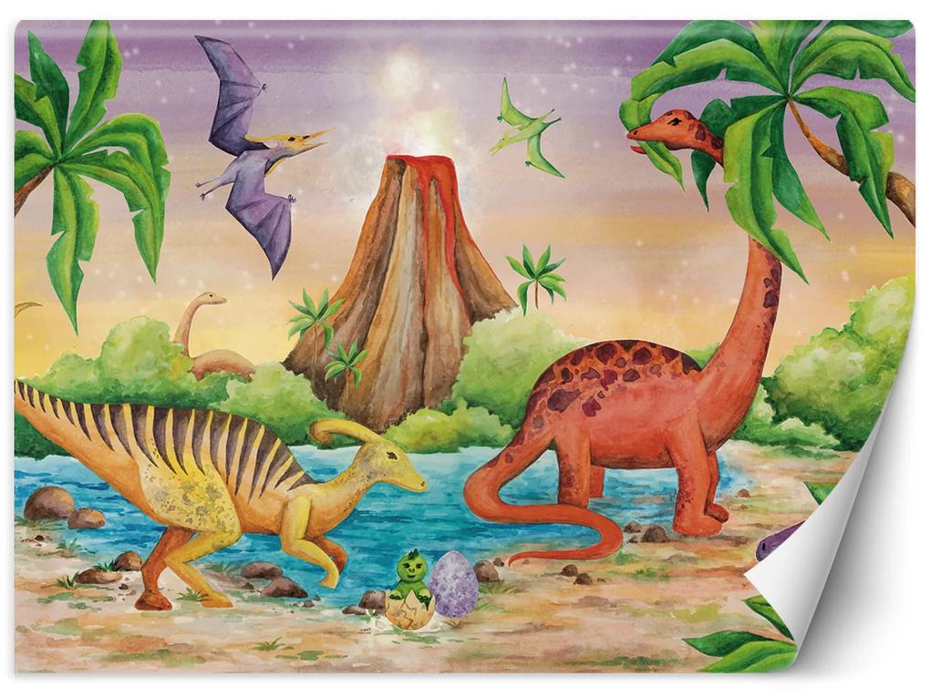 Gario Fototapeta Barevní dinosauři u jezera Materiál: Vliesová, Rozměry: 200 x 140 cm