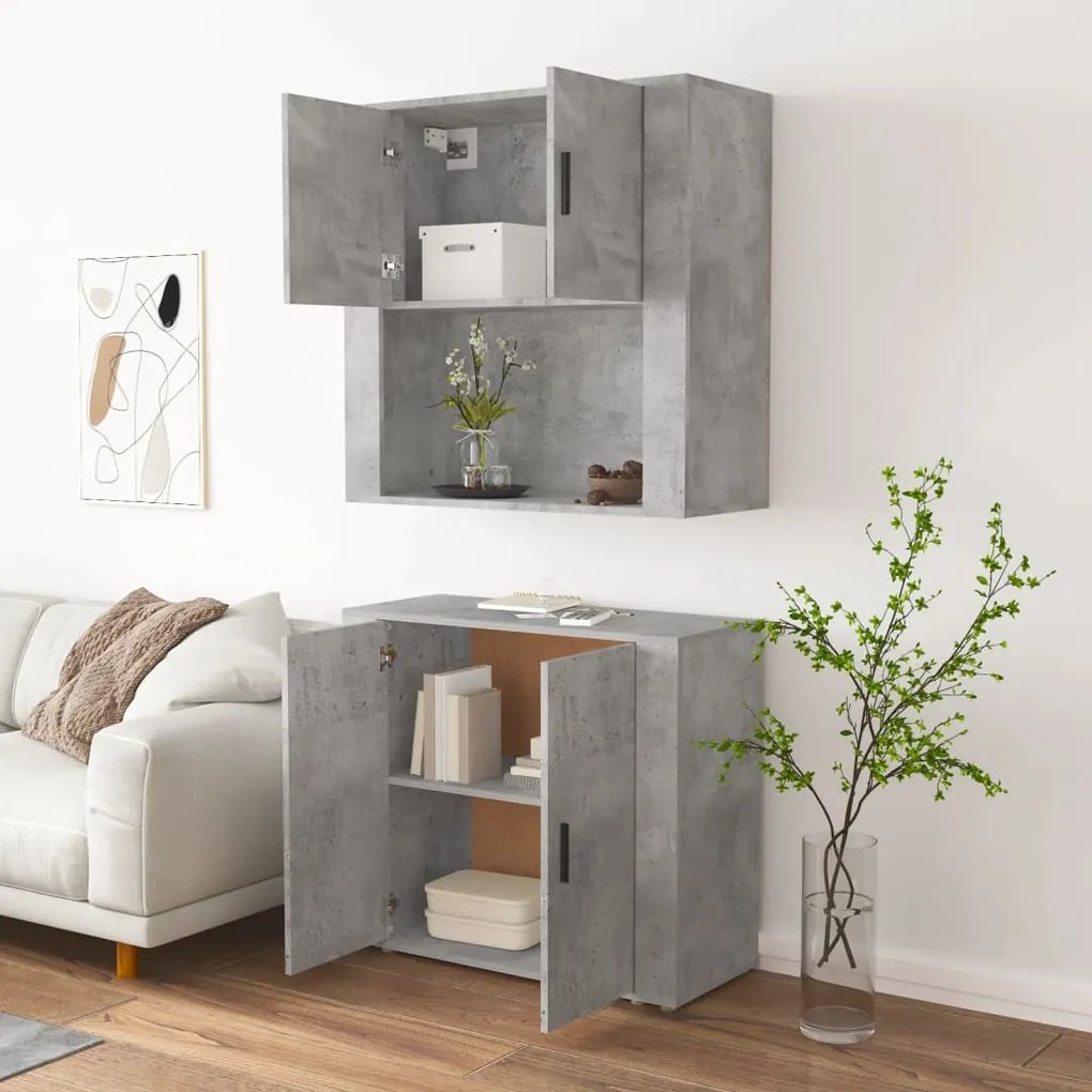Skříň highboard betonově šedá kompozitní dřevo 3185355
