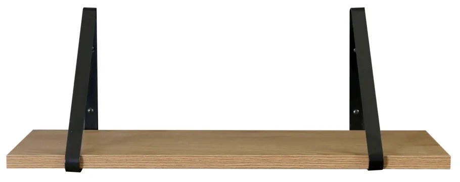 Závěsná police SAGIRA š.60 cm, MDF lamino dub, kov černý lak mat