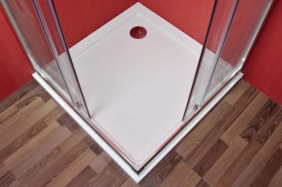 ARTTEC Sprchový kout čtvercový SMARAGD 90 x 90 x 198 cm chinchilla sklo s vaničkou z litého mramoru STONE